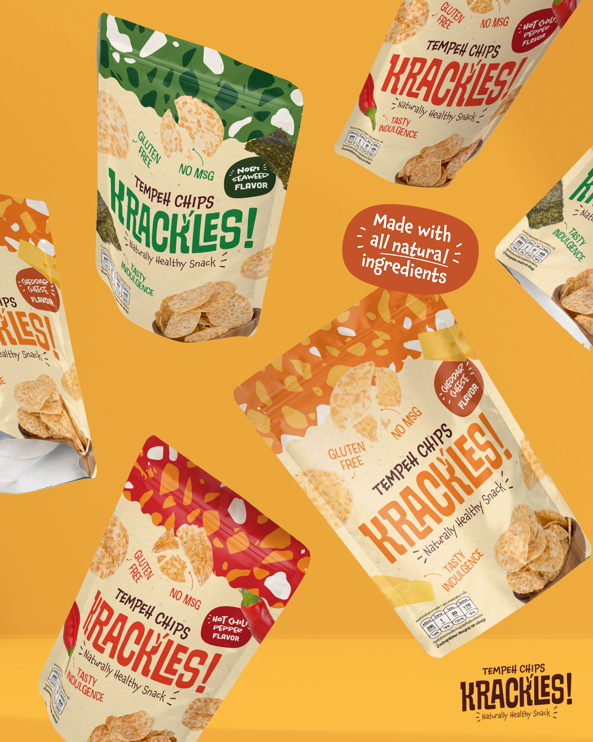Krackles! Tempeh Chips, Cheddar Cheese Flavor – แคร็กเคิลส์ เทมเป้แผ่น ...